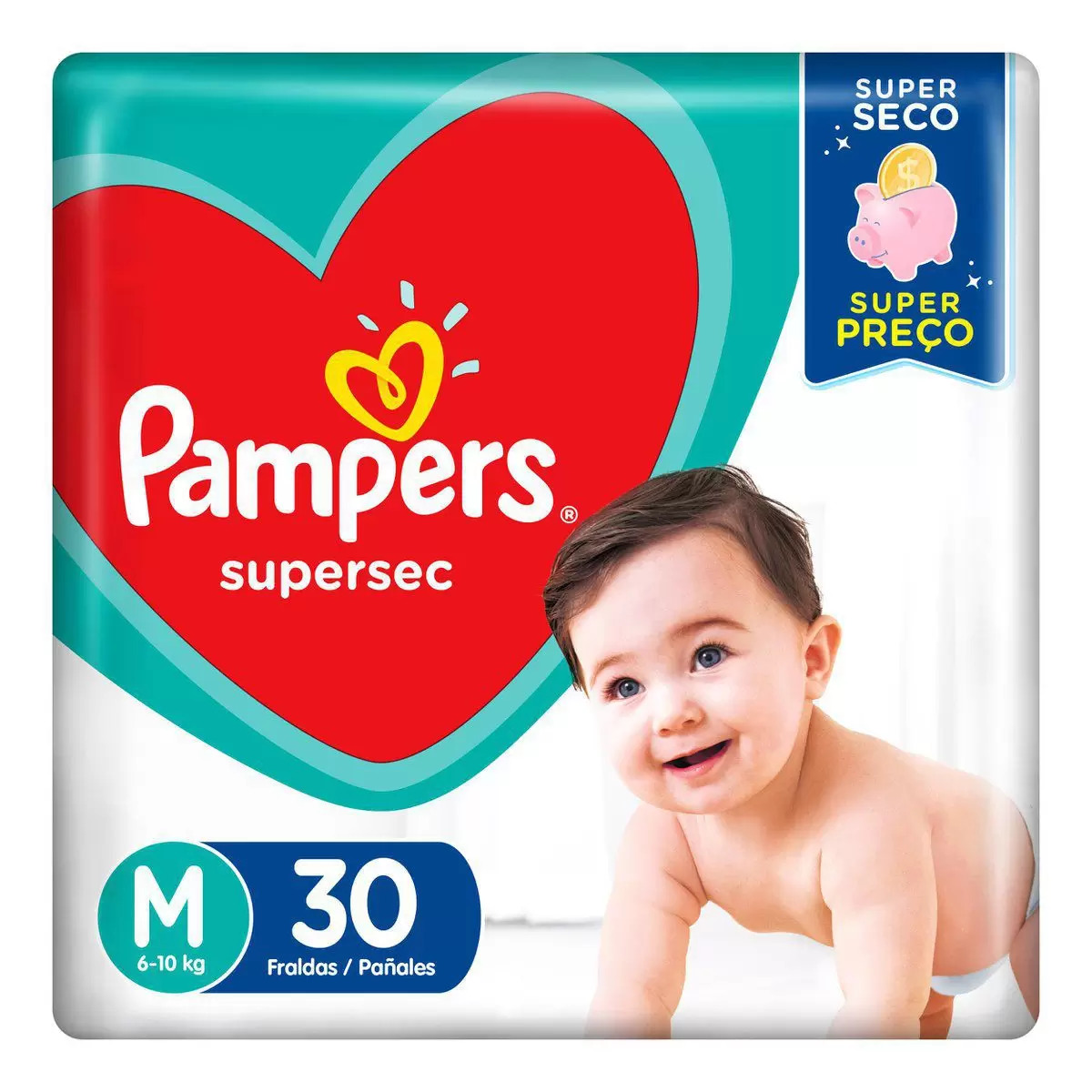 Maxxi Econômica || Produto: Fralda Pampers Supersec Pacotão M 30 Unidades